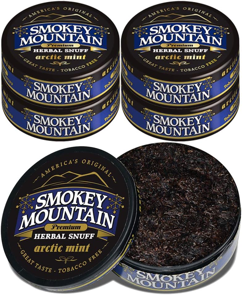 Amazon | Smokey Mountain Snuff, 5 Cans - Arctic Mint - Tobacco Free ...