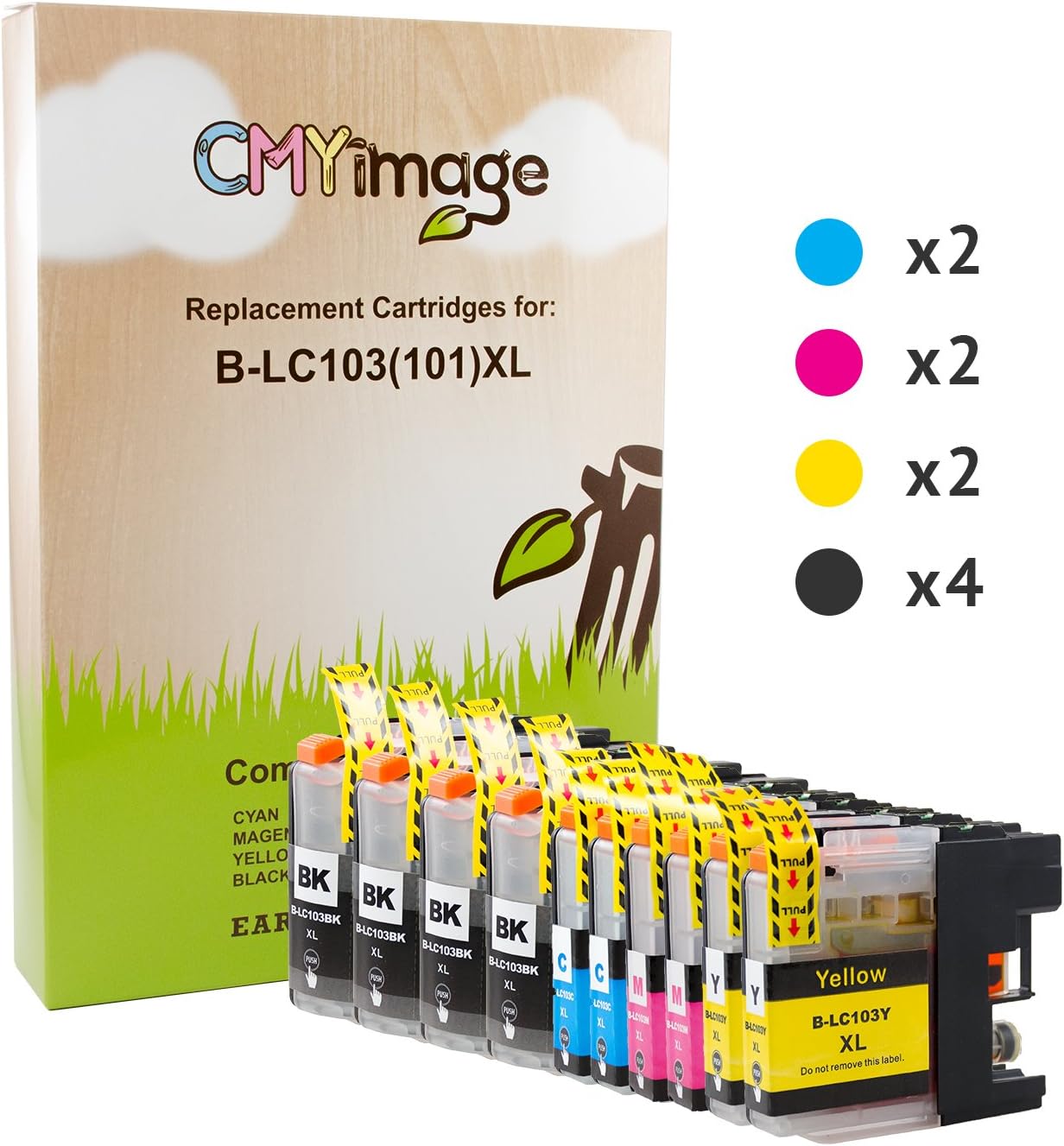 Amazon.com: CMY Image Compatible LC103 LC-103 XL LC103XL (Bulk Set of ...