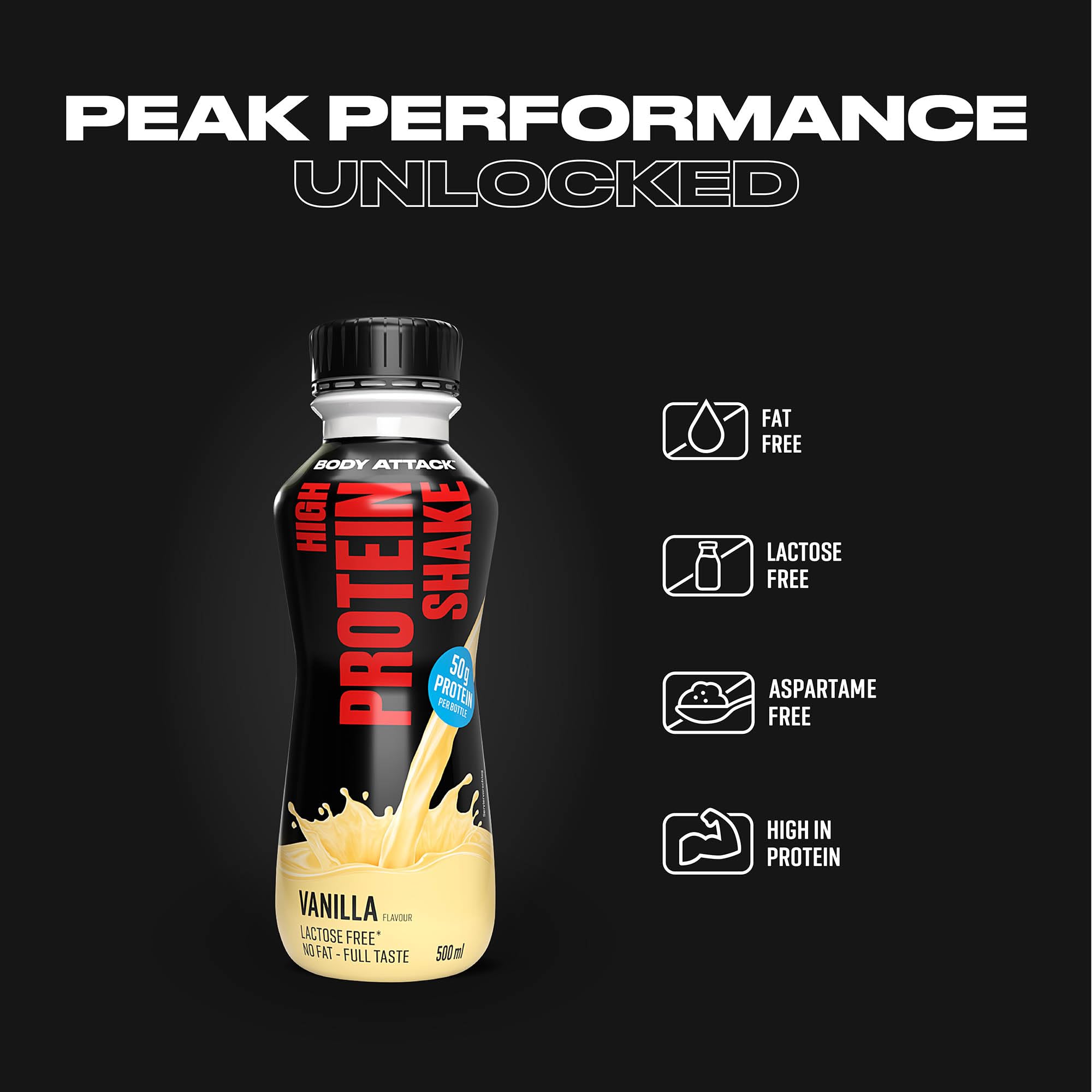Mua Body Attack High Protein Shake - Vanilla - 12 x 500 ml, 50 g ...