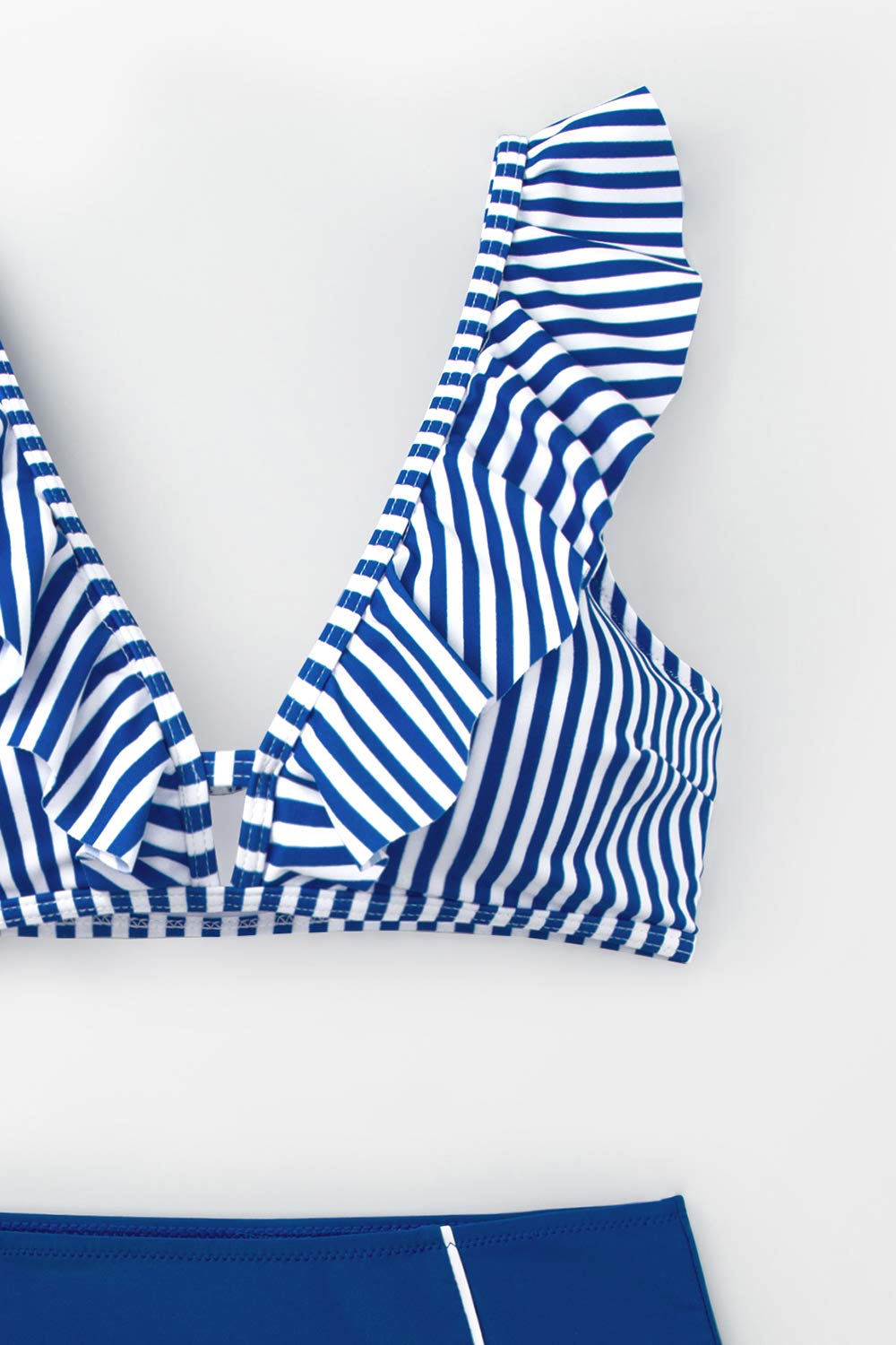 CUPSHE Women's Two Piece High Waisted Ruffle Floral Bikini Set ...