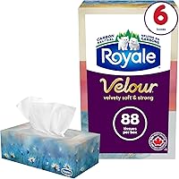 Royale Velour 3 Ply Facial Tissues, 6 Flat Boxes, 88 Tissues Per Box ...