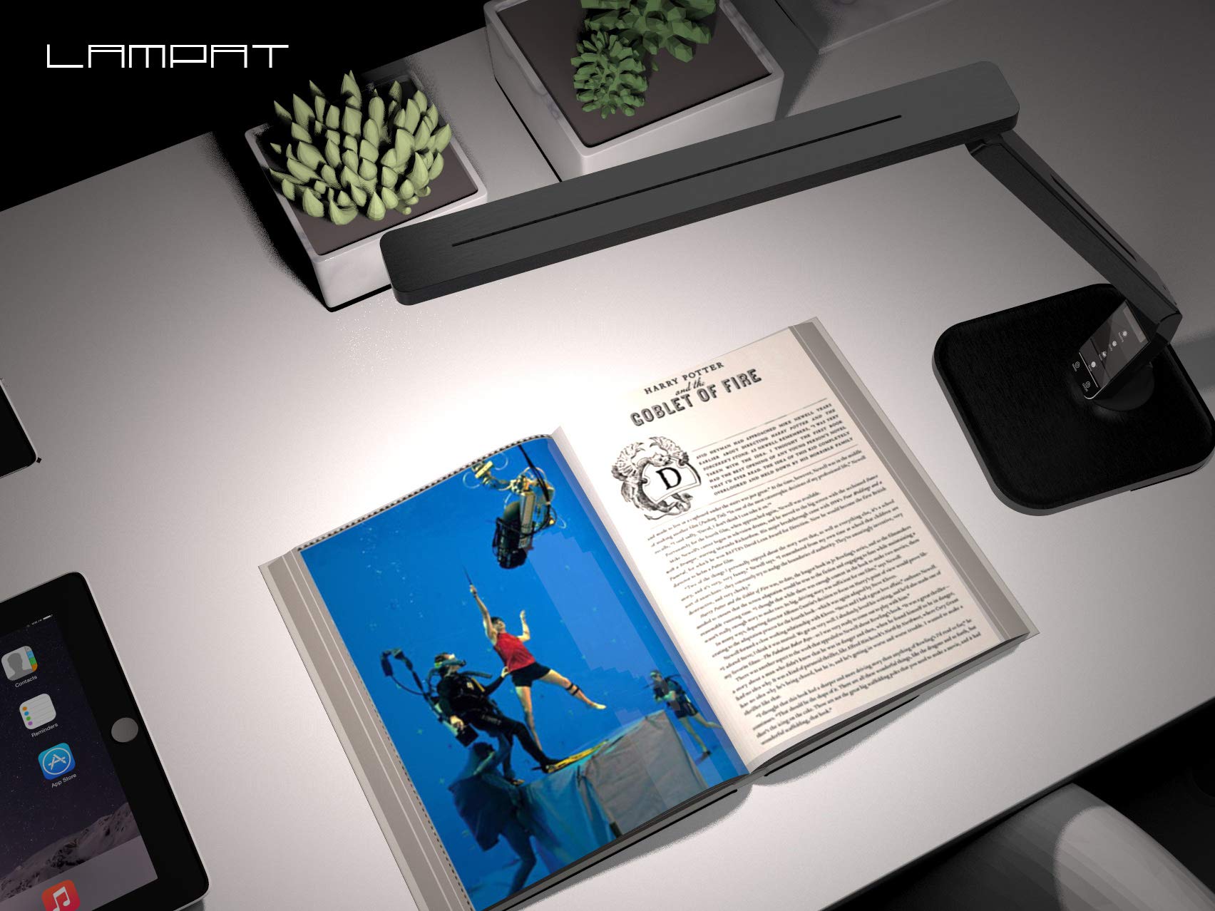 Lampat Dimmable LED Desk Lamp, 4 Lighting Modes (Reading/Studying ...