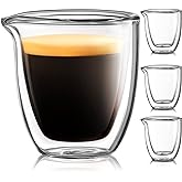 Amazon.com | Glass Espresso Cups Set of 4 - Double Walled Espresso Cups ...