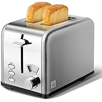Amazon.com: YSSOA 2-Slice Toaster with 1.5 inch Wide Slot, 5 Browning ...