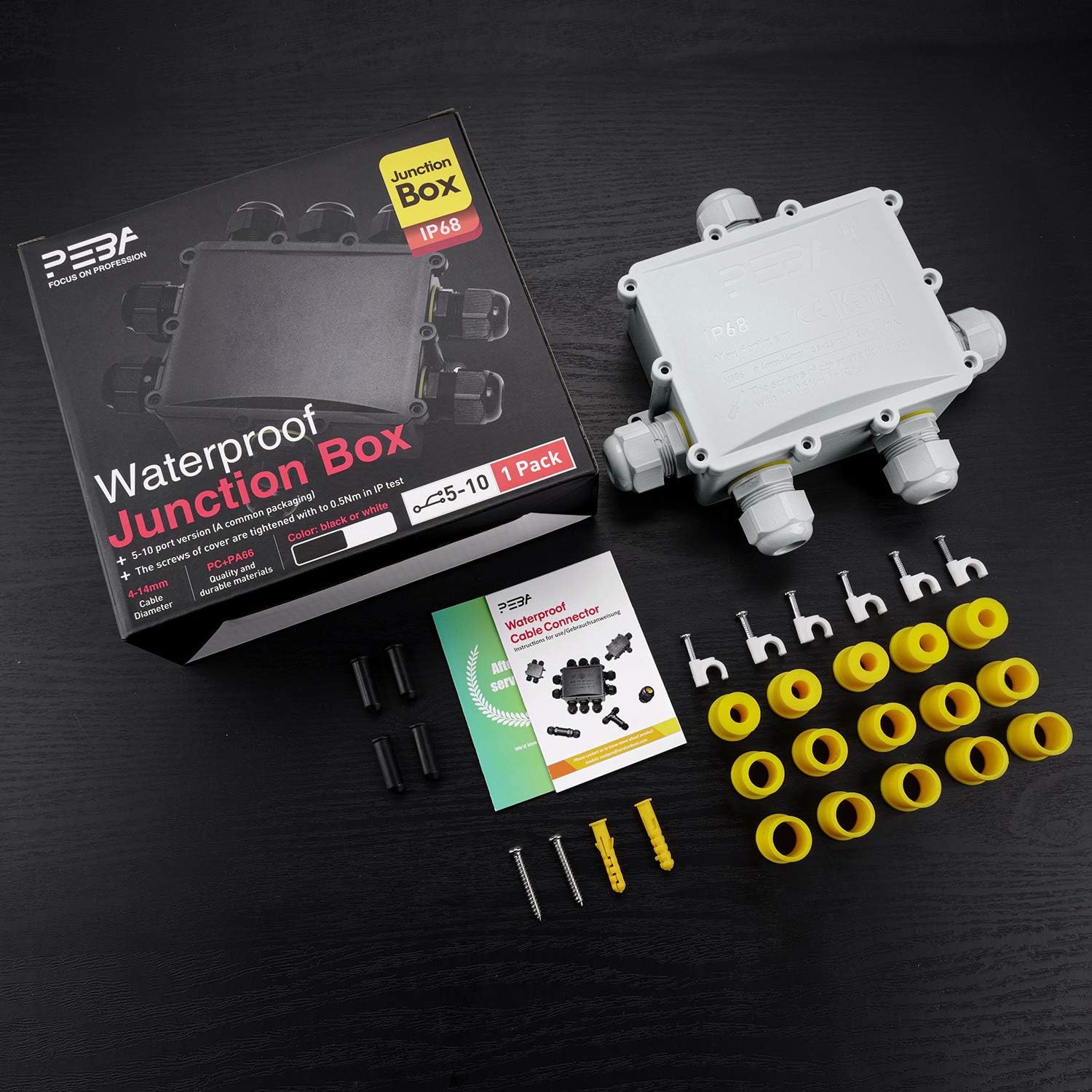 PEBA Waterproof Junction Box IP68 5 Way Outdoor Electrical Connector ...