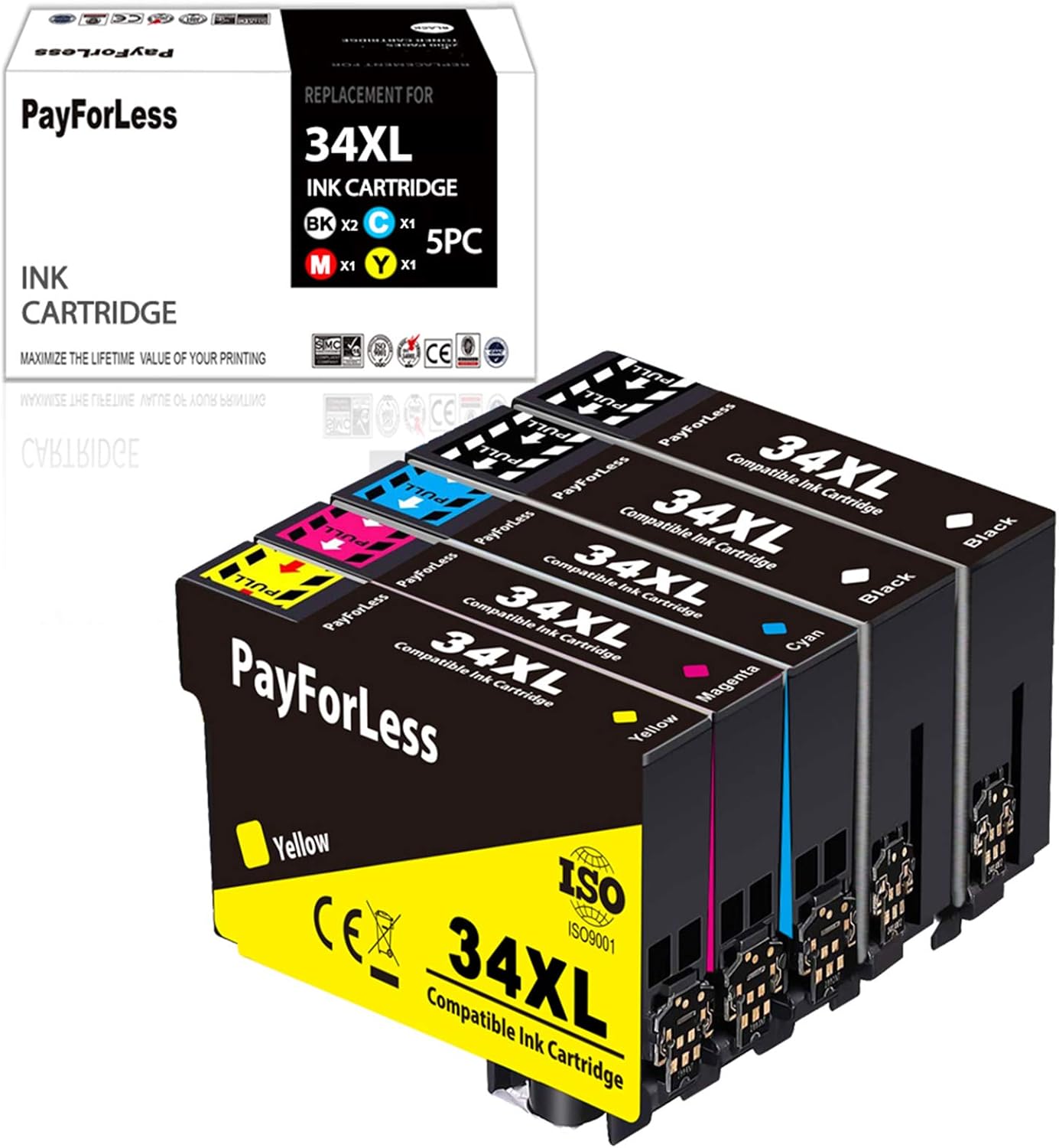 PayForLess 34 34XL Druckerpatronen kompatibel für Epson Workforce Pro ...