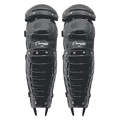 Champion Sports Umpire Leg Guards: Double Knee Umpire’s Shin Guard with ...