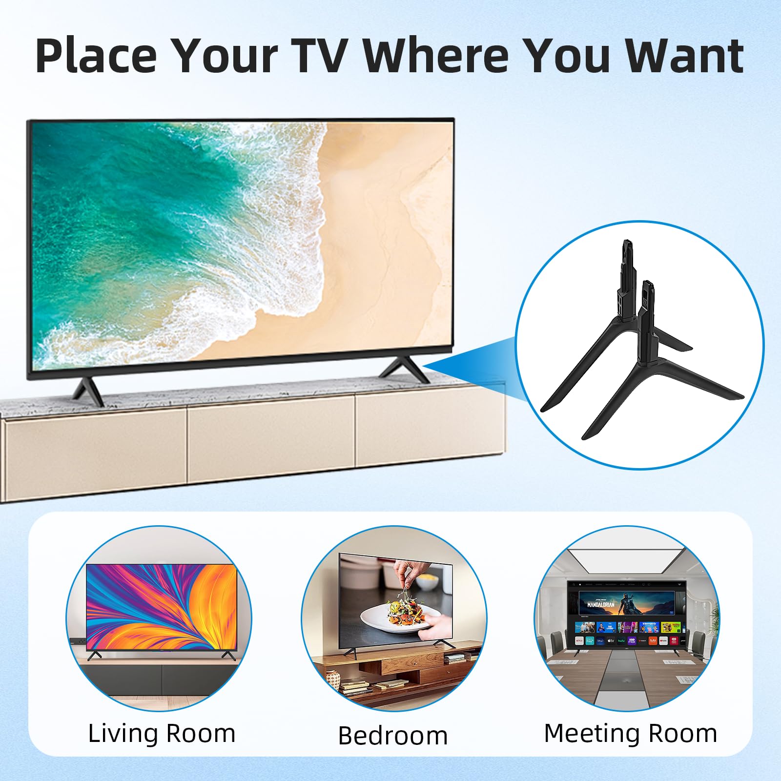 1 Pair Tv Stand Feet, Tv Replacement Legs For Samsung Only For ...