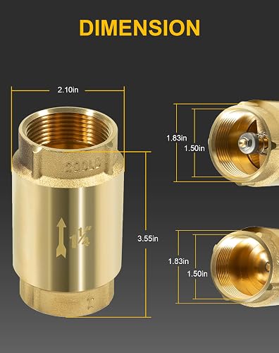 Backflow Valve Check Valve With Backflow Prevention 1-1/4 Inch One-Way ...