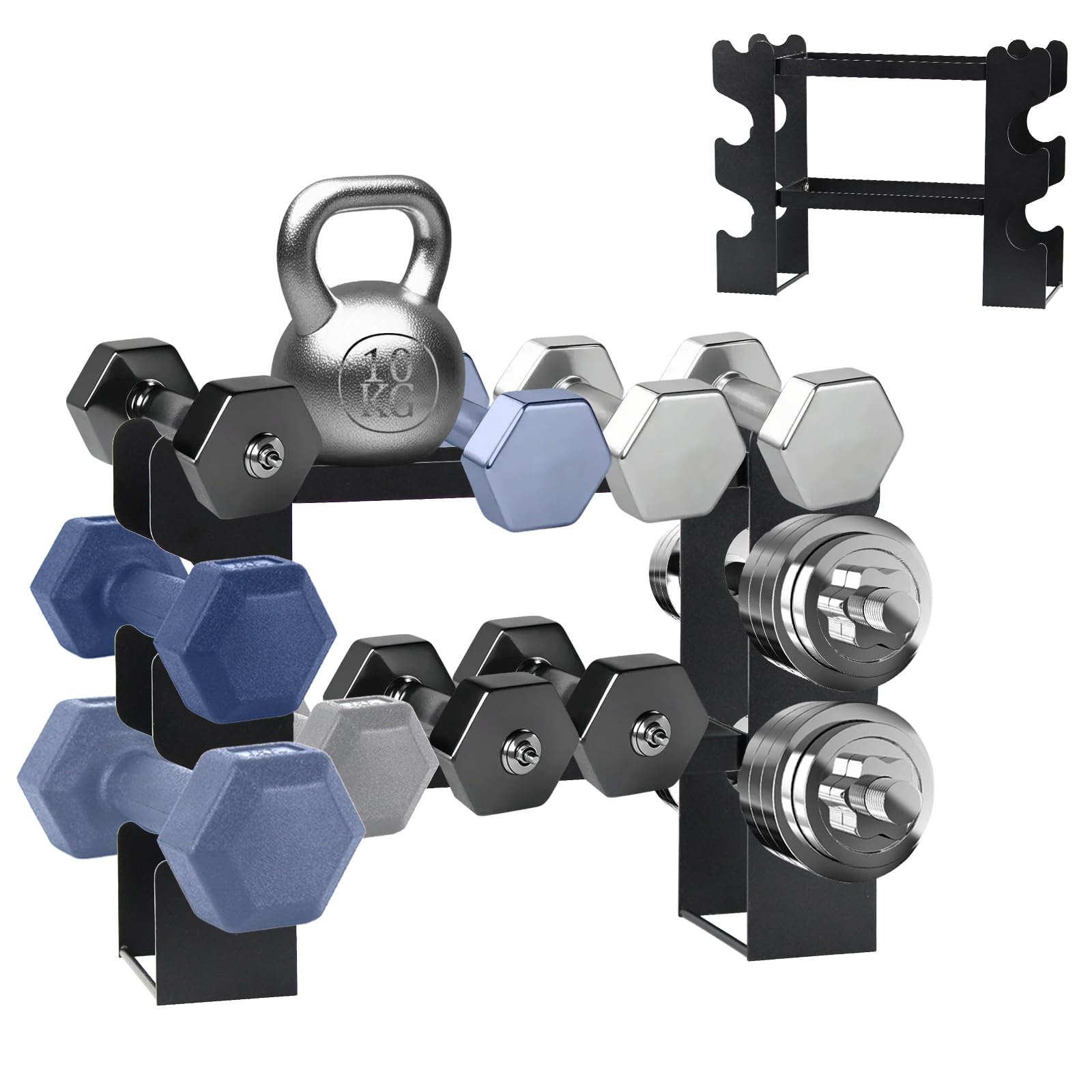 MLOHASING Dumbbell Rack Stand Only - Barbell Iron Weight Rack for Small ...