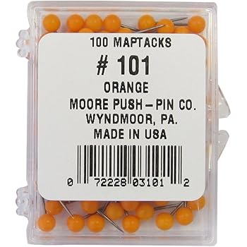 Amazon.com : 1/8" Map Tack Push Pins - Light Green (box of 100 pins) by ...