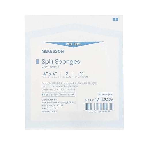 McKesson Performance Plus Gauze Split Iv Sponge 6Ply Sterile (4 X 4 ...