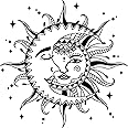 Amazon.com: SUPERDANT PVC Wall Sticker Half Moon Half Sun Overlapping ...