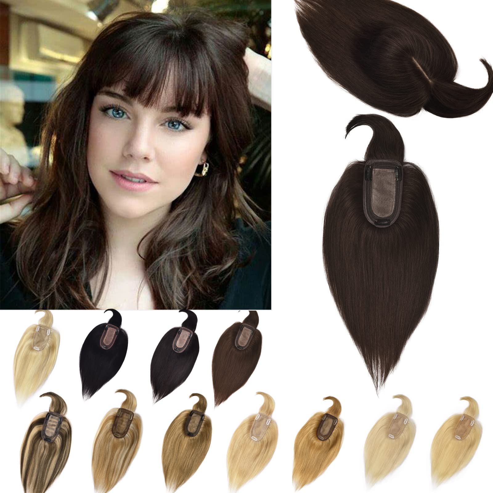 RICH BRIA Hair Toppers for Women with Thinning Hair Real Human Hair ...