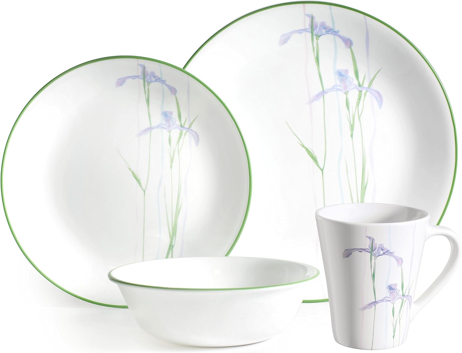 Corelle 16-Piece Vitrelle Glass Shadow Iris and Break Resistant Dinner ...