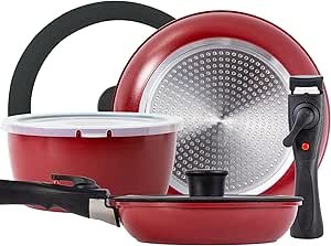 Amazon.com: ROCKURWOK 8-Piece Pots and Pans Set, Nonstick Nesting ...