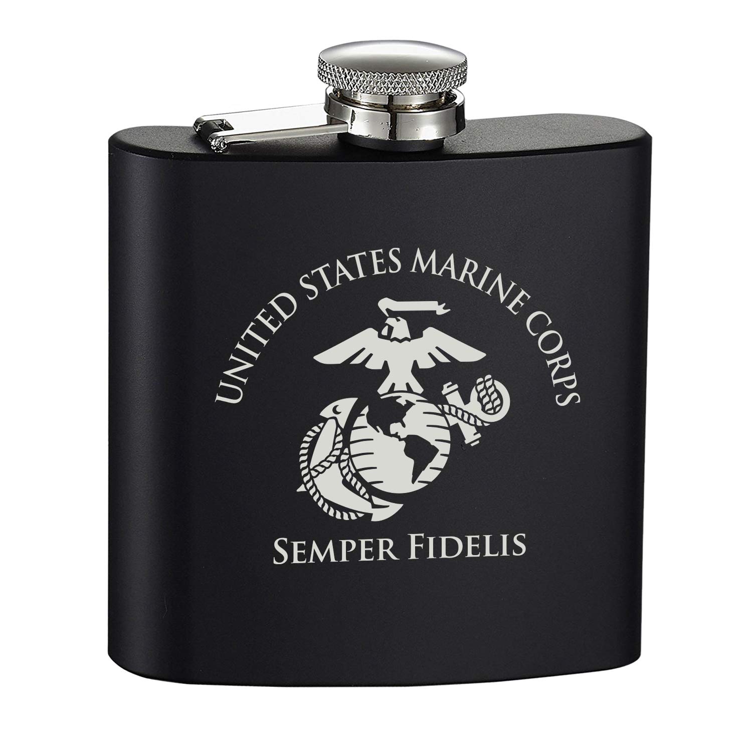 Mua 6 oz USMC Flask | Matte Black Stainless Steel Marine Corps Hip ...