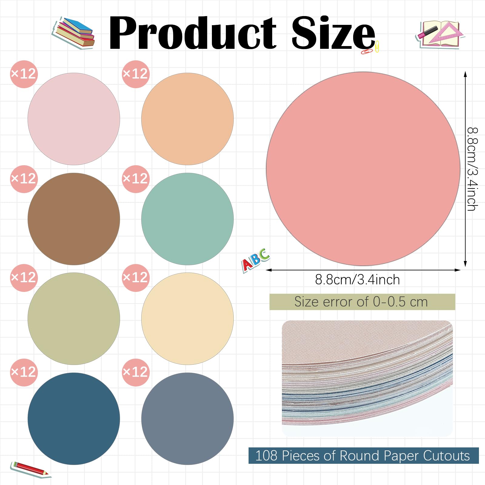 Mua Geyee 108 Pcs Circle Cutouts Paper Boho Circle Bulletin Board ...