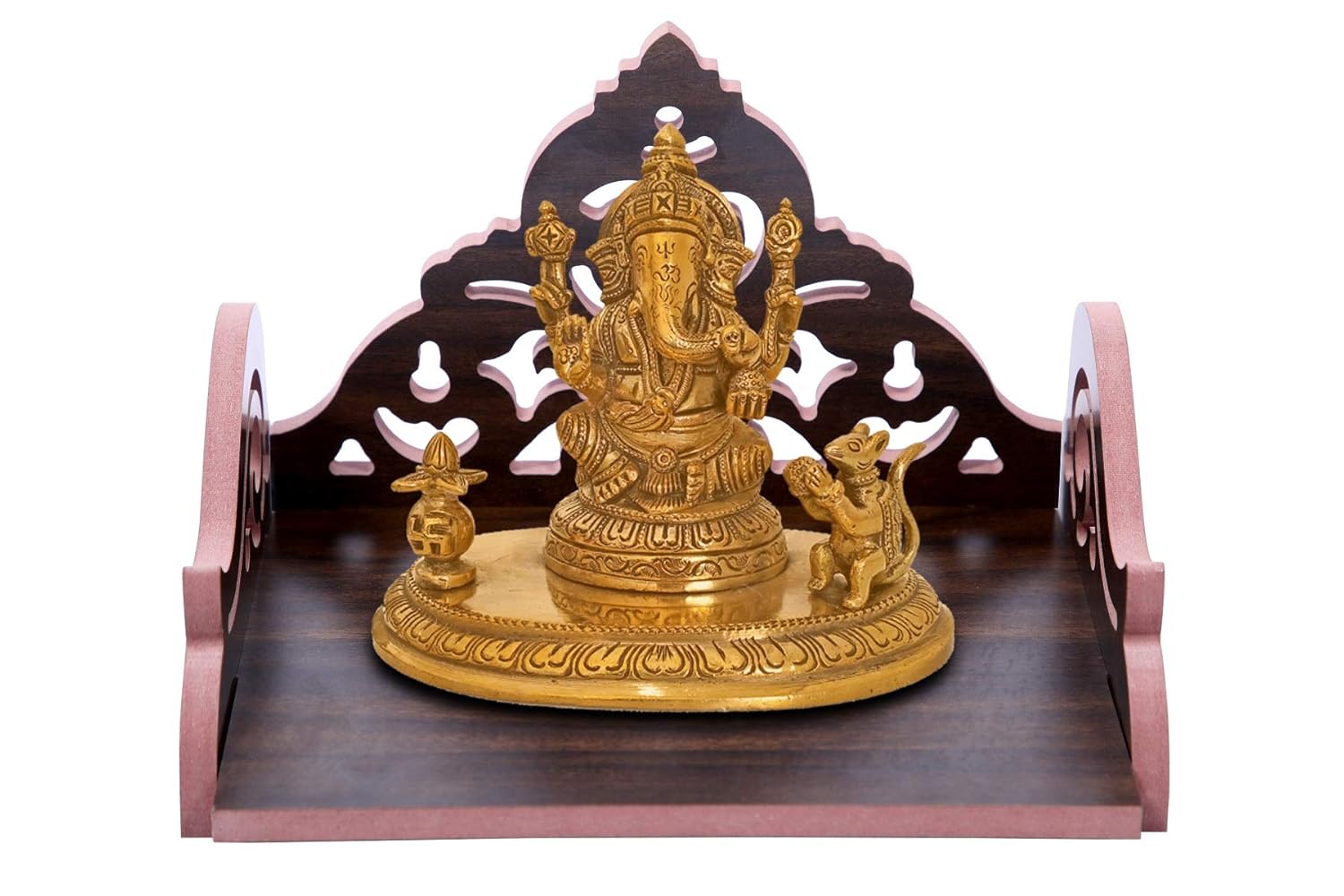 GLASS BARWooden Wall Mounted Hanging Puja Temple Stylish Wood God Stand ...