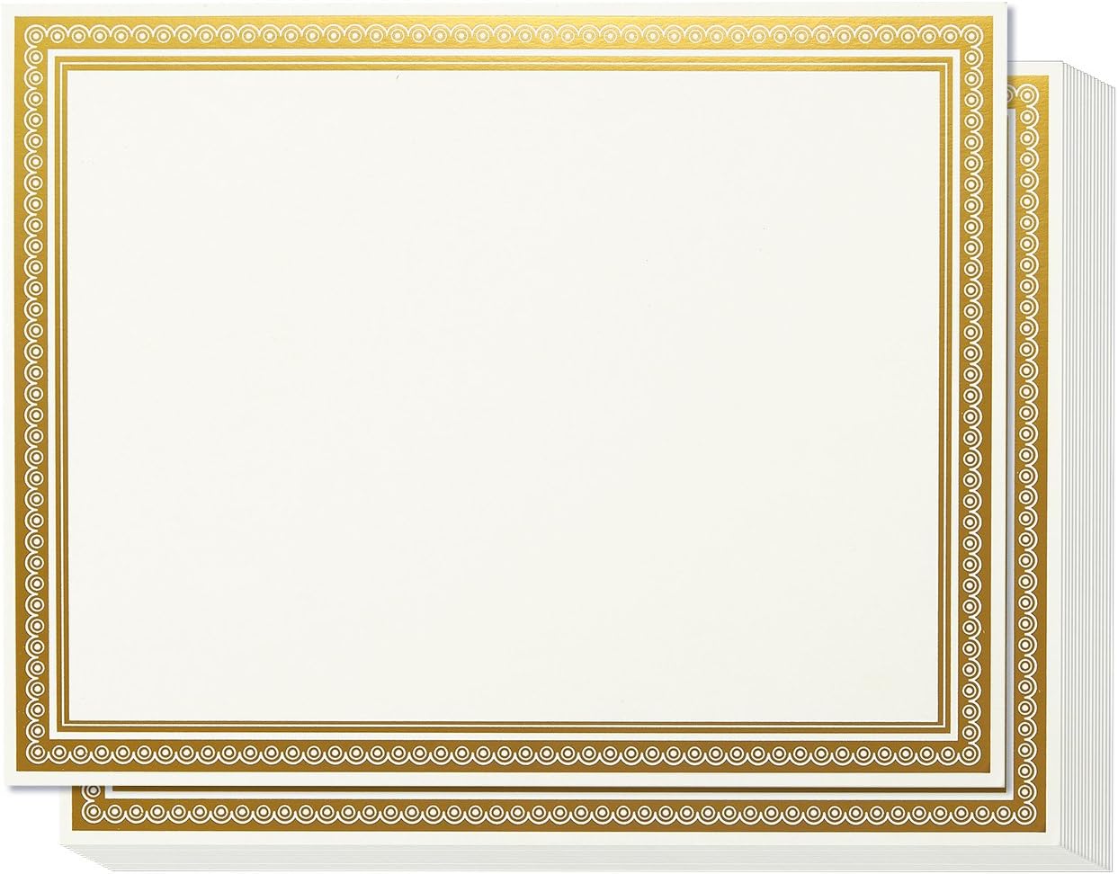Award Certificates - 50 Blank Plain White Paper Sheets - with Gold Foil ...