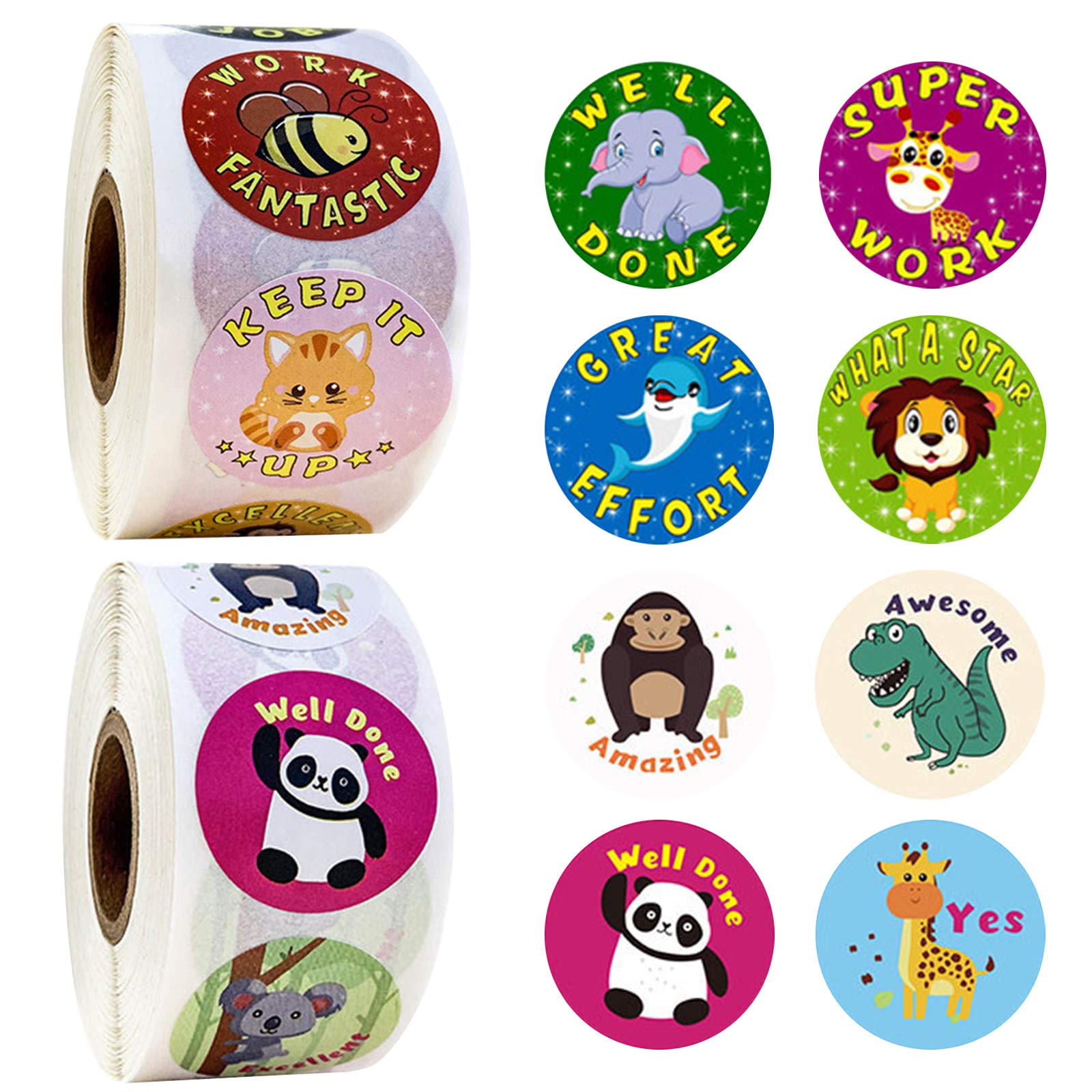 Buy GRESATEK Animal Reward Stickers for Children, 1000 Stickers(2 Pack ...