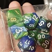 35 Pieces Polyhedral Dice, Double-Colors Polyhedral Game Dice with 5 ...