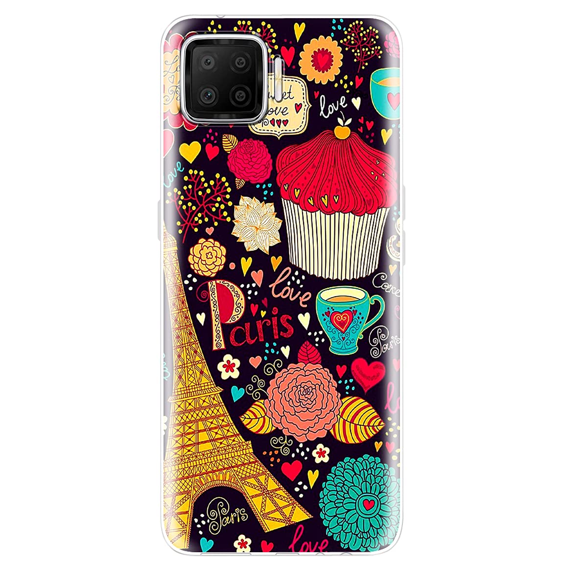 Nainz Soft Silicon Slimfit Back Cover for Oppo F17 Stylish Printed Back ...