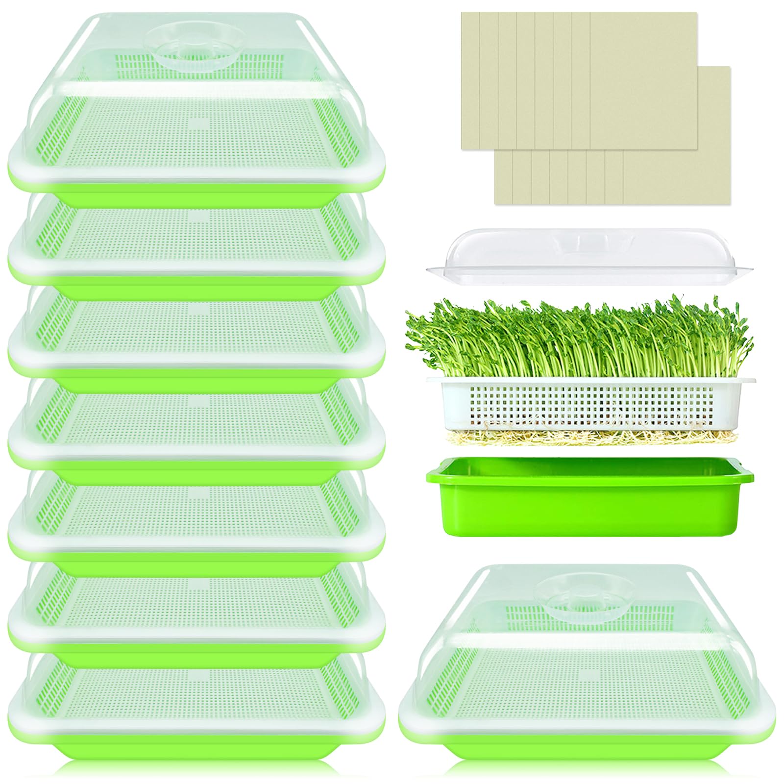Legigo 8 Pack Seed Sprouter Trays with Lids- Soil-Free Cultivation ...