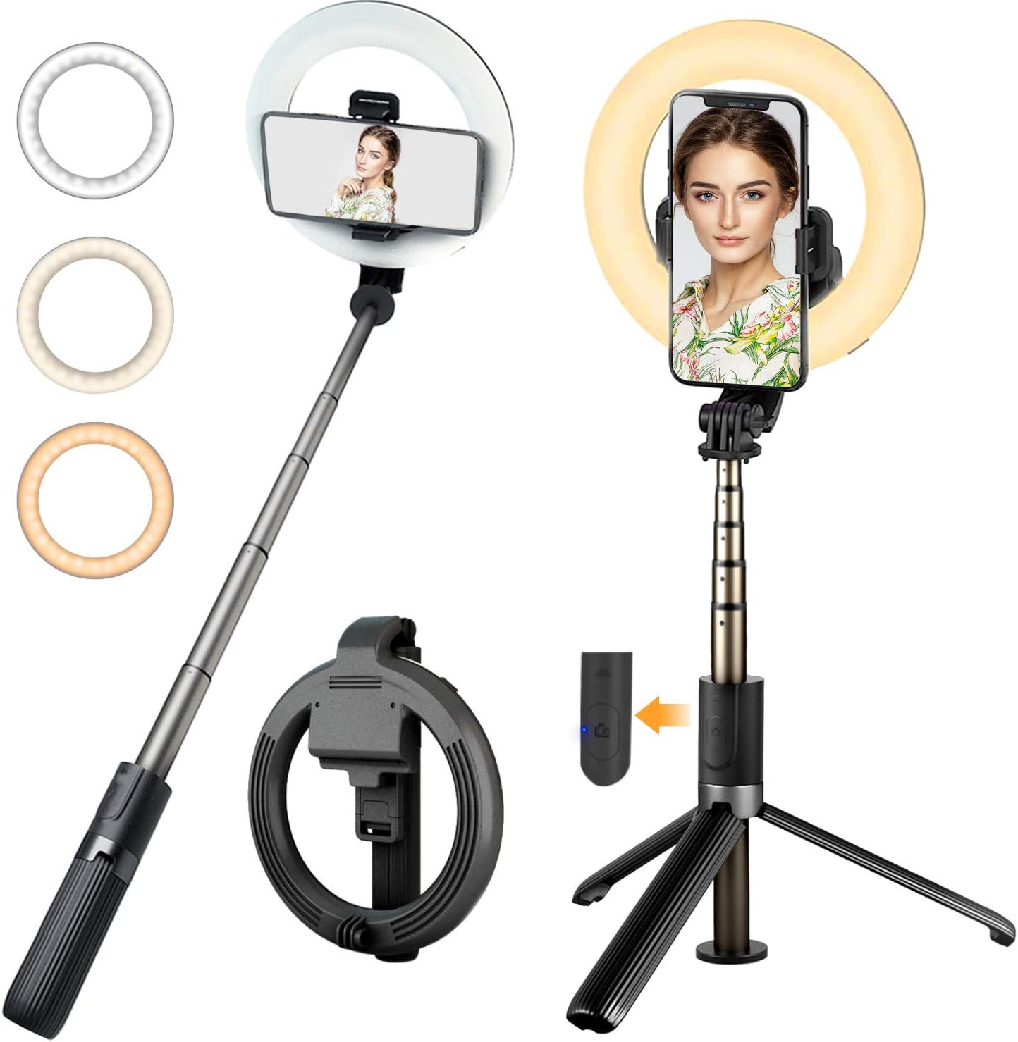 【2021 Upgraded Version】Selfie Ring Light with Tripod Stand, PEYOU ...