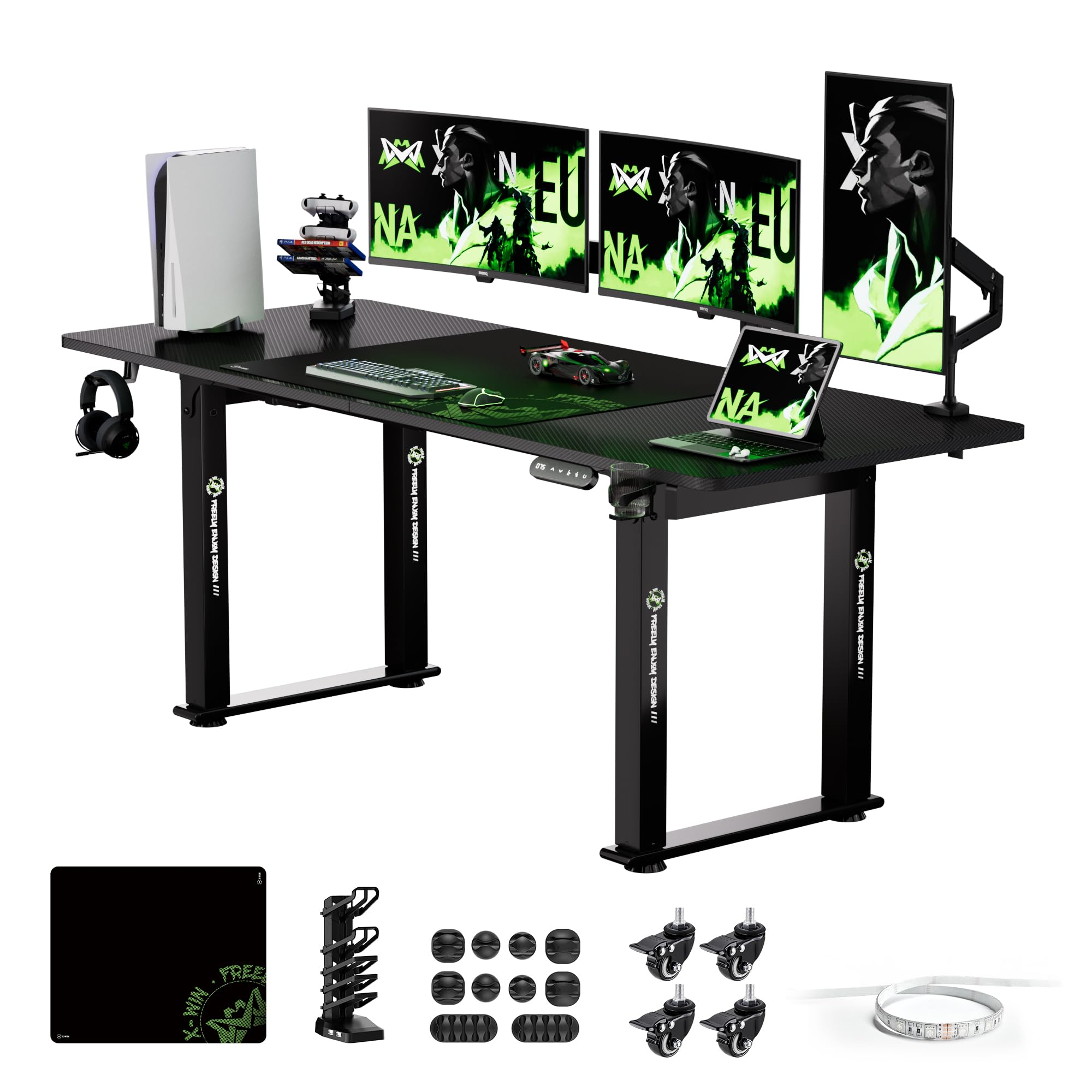 Klobel X-Win Electric Height Adjustable Standing Desk, 71" x 31.5" Inch ...