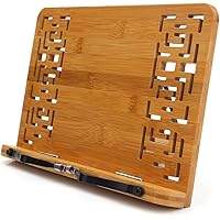 Readaeer Large Size Bamboo Reading Rest Cookbook Cook Book Holder Stand ...