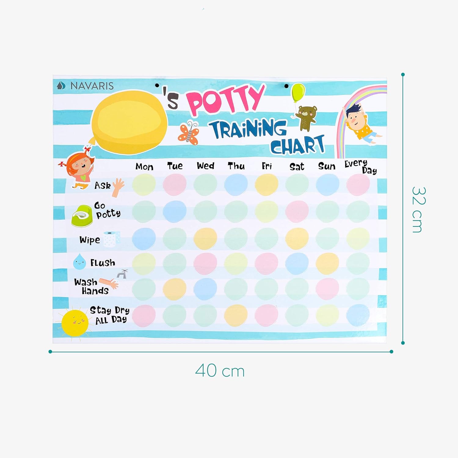Navaris Potty Training Reward Chart (English) – Magnetic Reusable Wipe ...