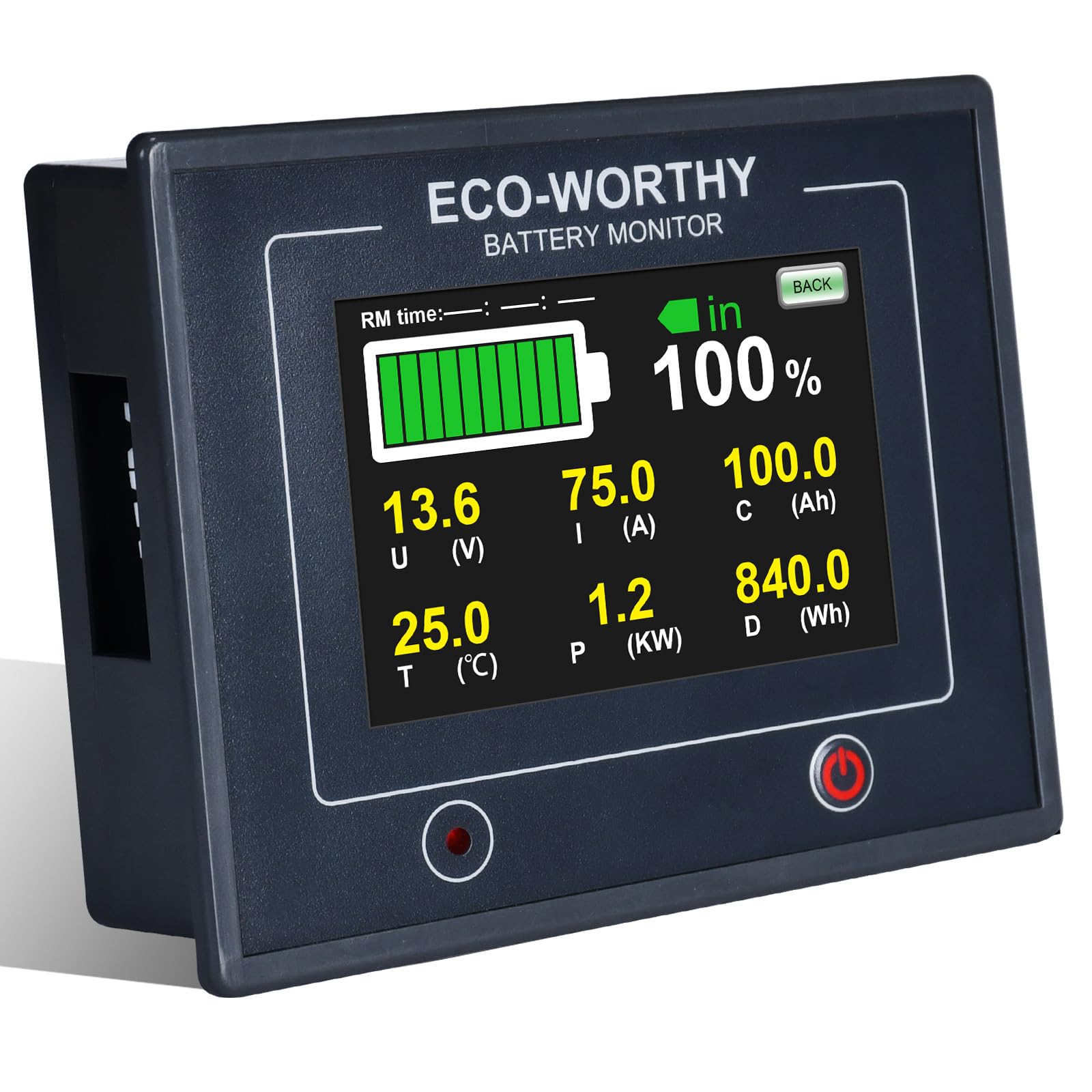 ECO-WORTHY Upgraded 200A Touchable Display Battery Monitor with Hall ...