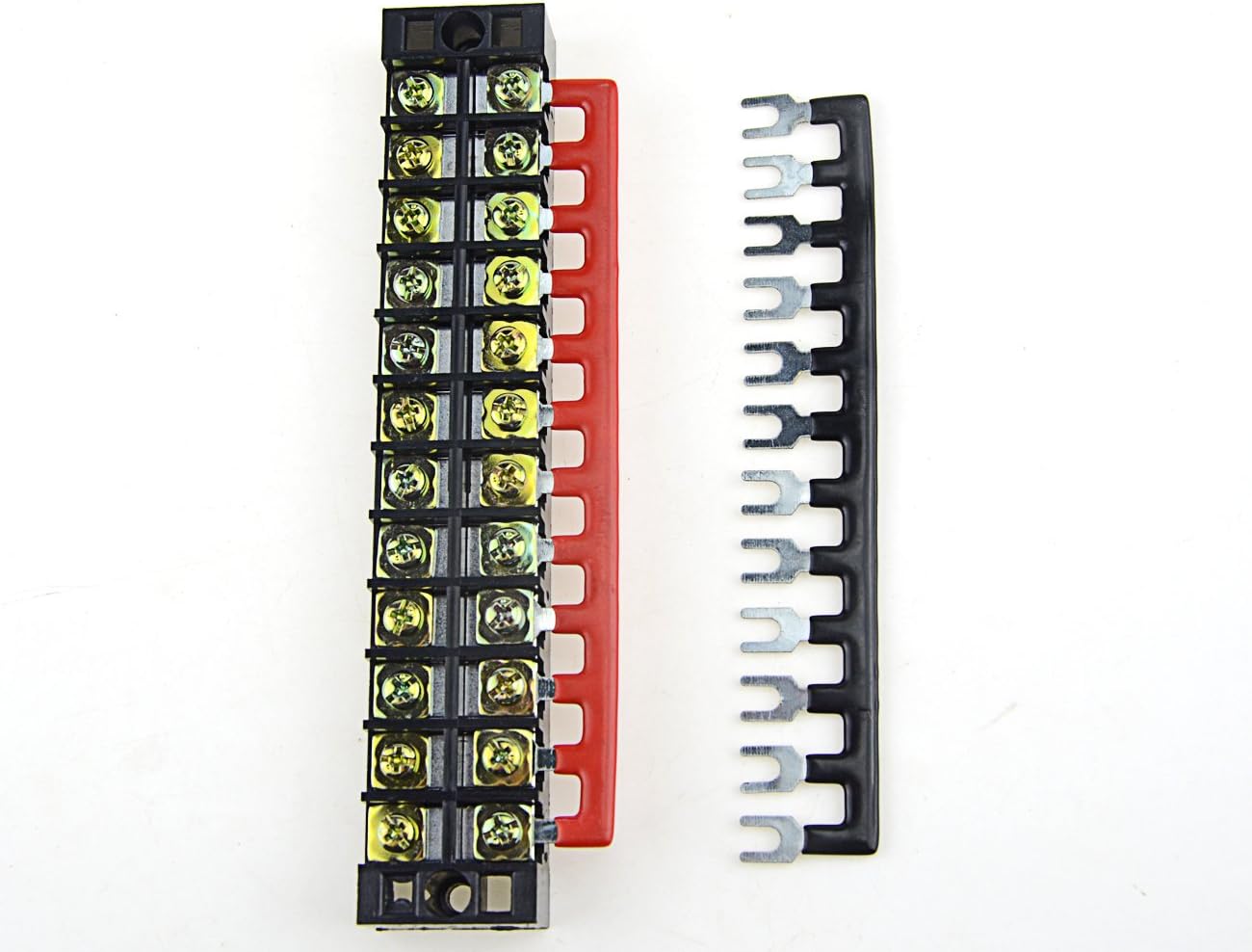 XLX 12pcs (6 Set) 600V 25A 12 Positions Double Row Screw Terminal Strip ...