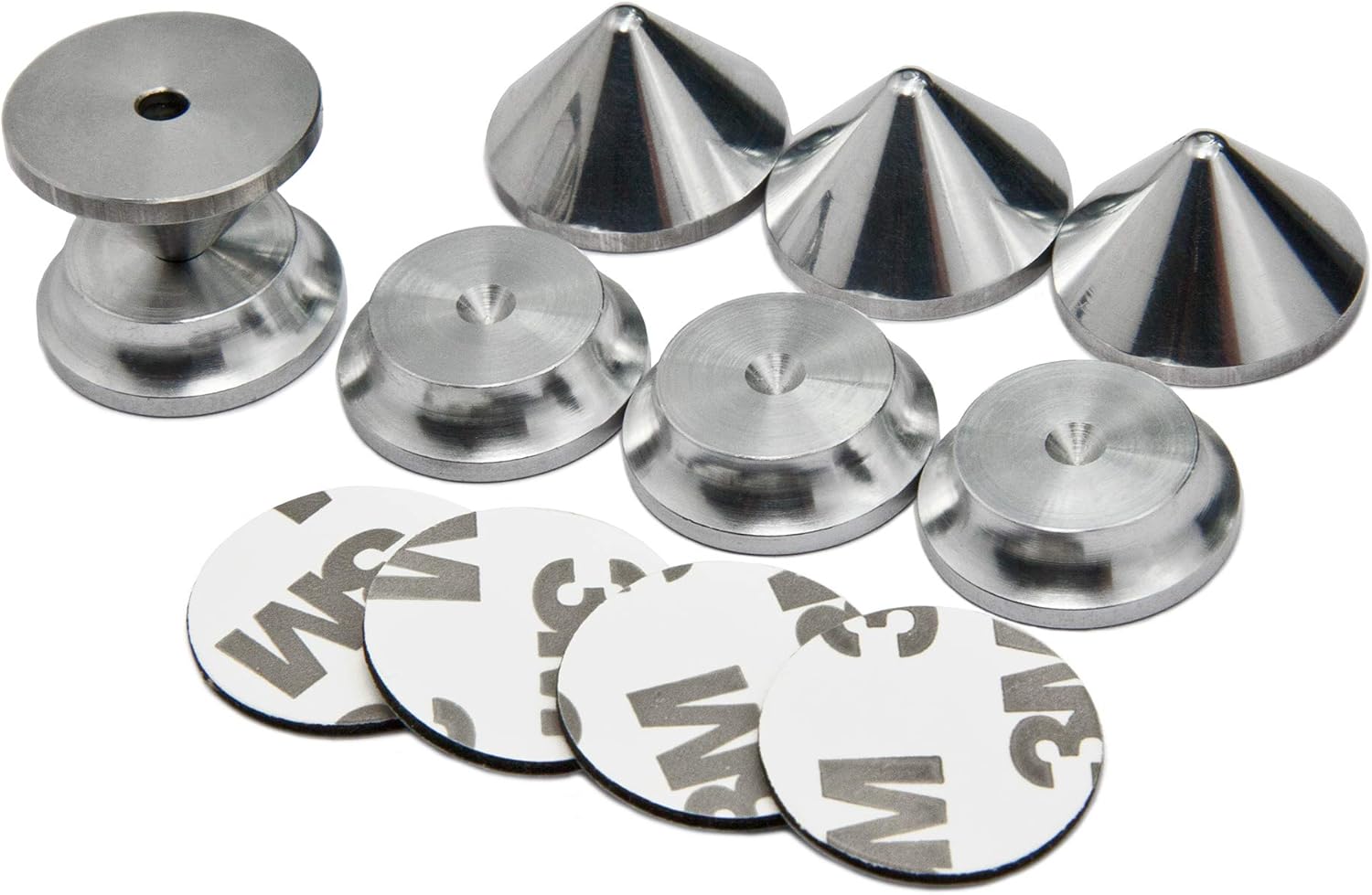 Aluminium 4x Lautsprecher Spikes / Boxen Spikes + 4x 20mm Unterlagen 5R ...