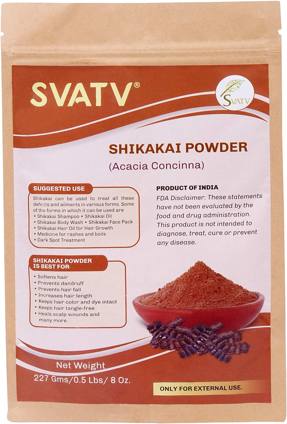 SVATV – Natural Shikakai Powder II Acacia concinna Fruit Pods Powder II ...