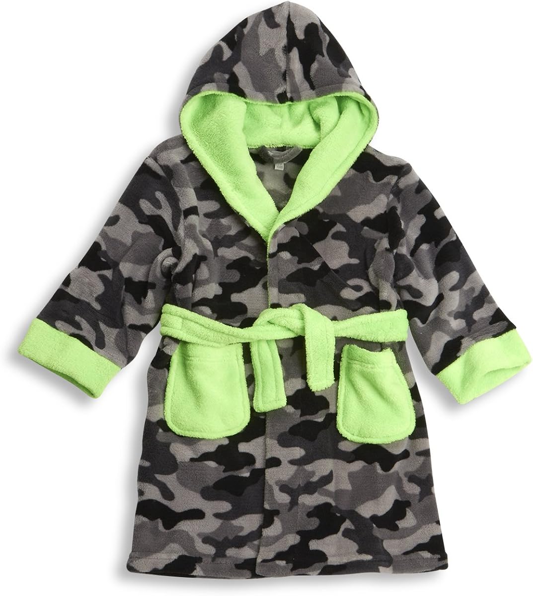 MINIKIDZ Kids Boys Camouflage Dressing Gown Robe Super Soft Comfy Warm ...