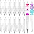 Amazon.com : Crtiin 50 Pcs Plastic Beadable Pen Bead Pen Bulk Shaft Ink ...