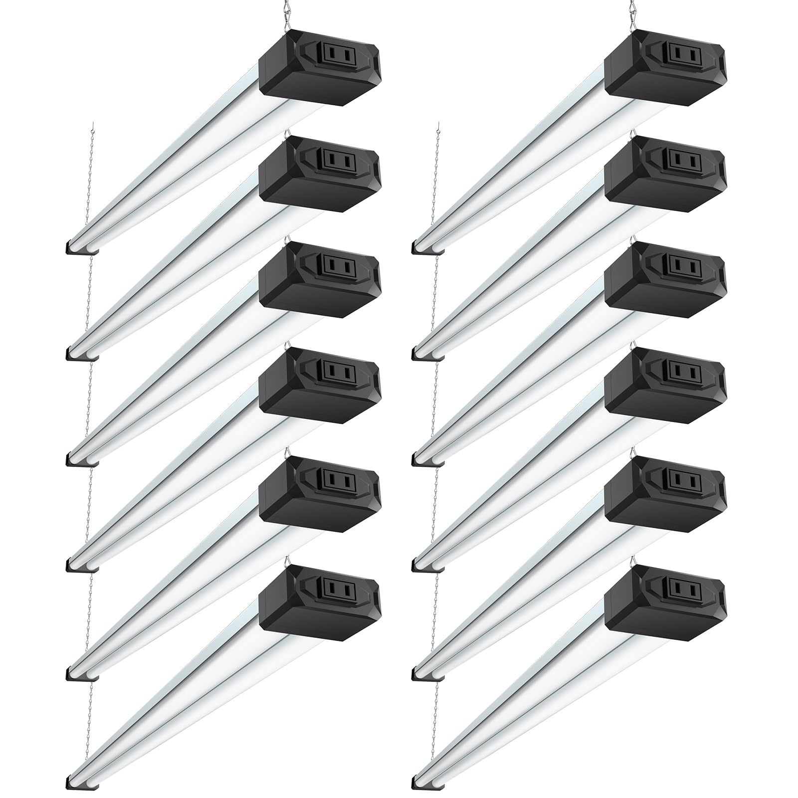 BBOUNDER 12 Pack Linkable LED Shop Light with Reflector, Super Bright ...