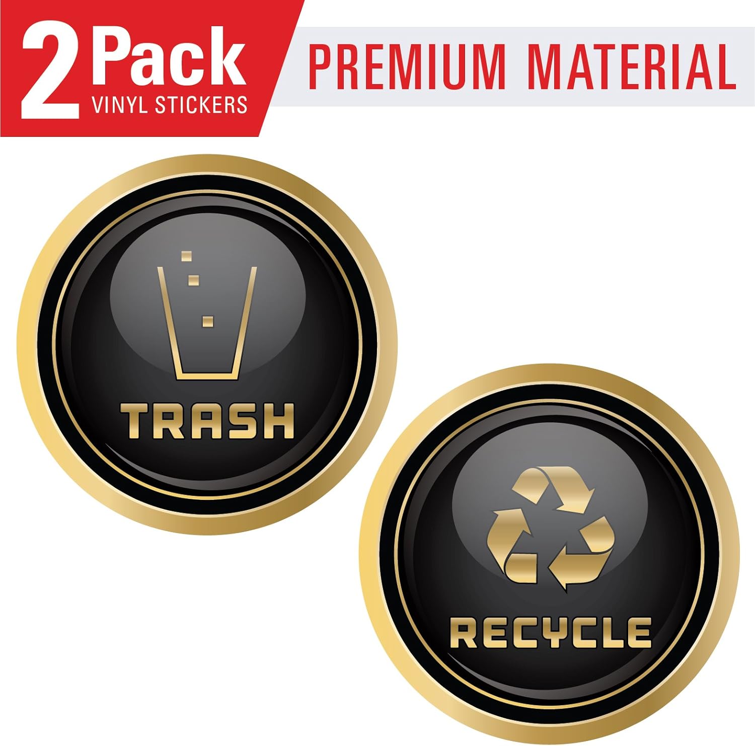 Recycle and Trash Logo Symbol (11 in x 11 in) - Elegant Golden Look for ...