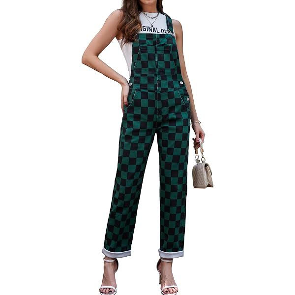 Game Bibs Overalls Black & White Adult Checkered Game Bib Overalls ...