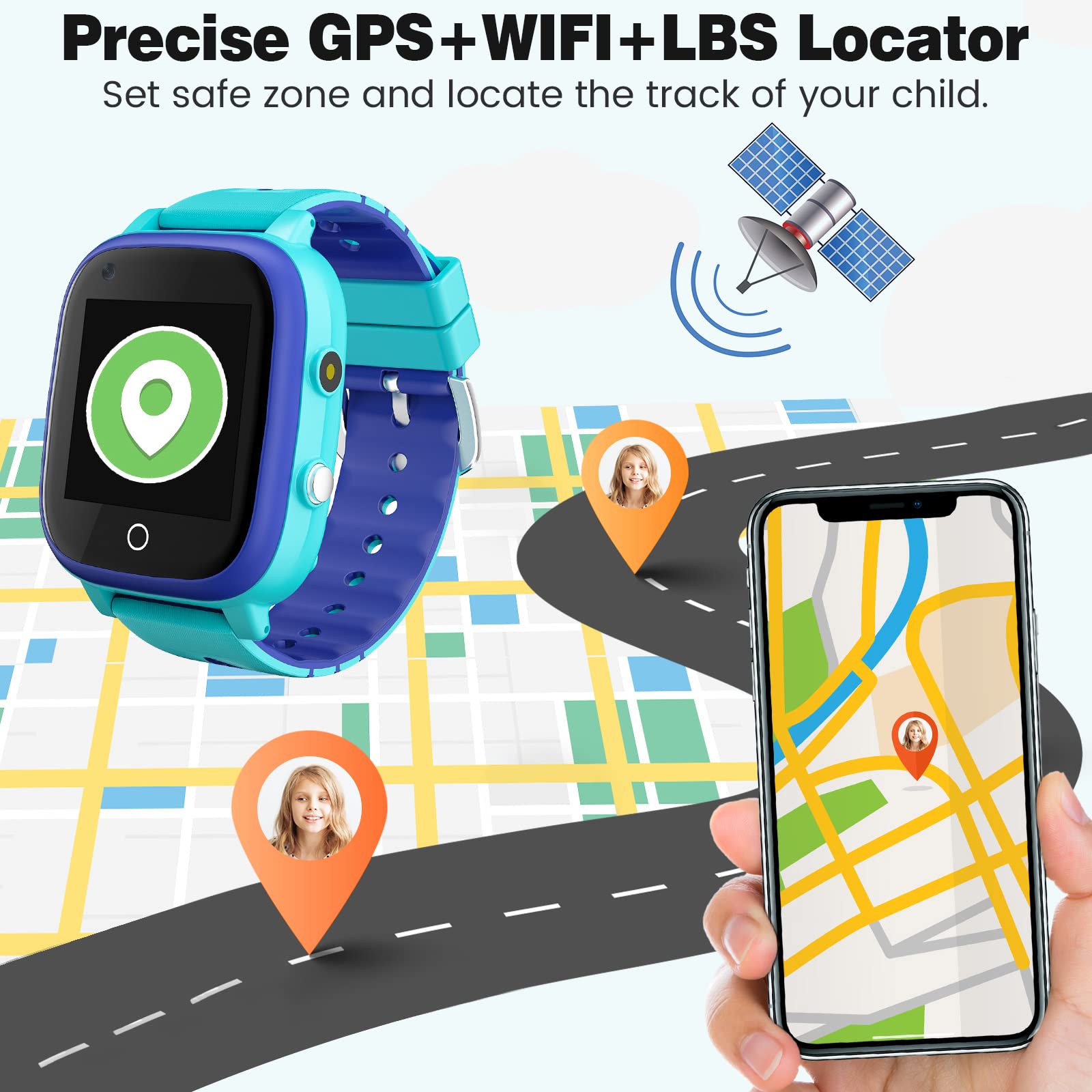 Mua OKYUK 4G Smart Watch for Kids with SIM Card, T5 Kids GPS Tracker ...