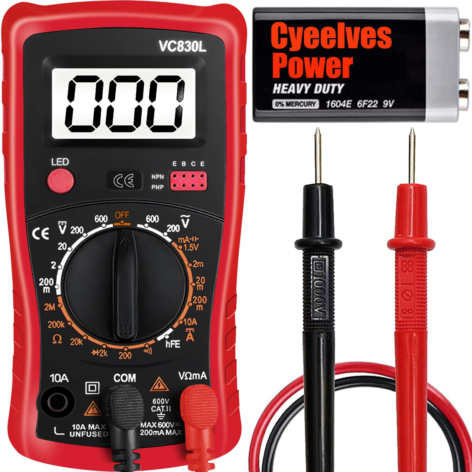 Pocket Digital Multimeter, Multifunction Battery Tester with LCD ...