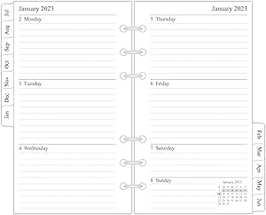 Amazon.com : 2022-2023 Weekly & Monthly Planner Refill, 3-3/4" x 6-3/4 ...