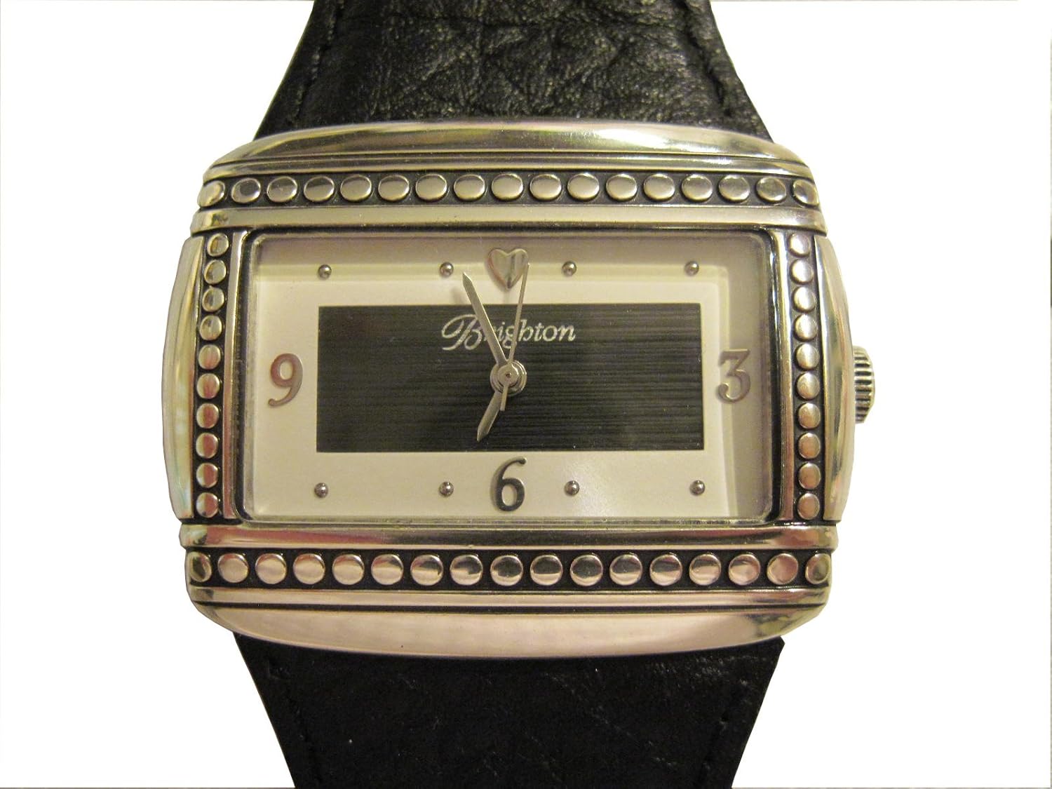 Brighton Watch with Leather Band. Wide Rectangle Shape: Amazon.co.uk ...