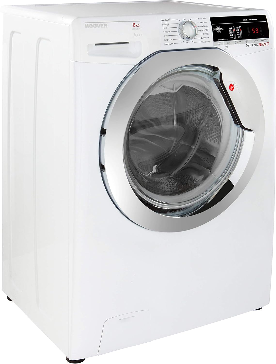 Hoover DXOA 48C3 Freestanding Dynamic Next Washing Machine, NFC Connected, 9kg Load, 1400rpm ...