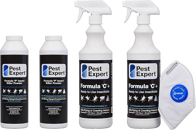 Pest Expert Formula 'C' Woodlice Killer Spray 2 x 1ltr and Formula 'P ...