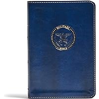 CSB Military Bible, Navy Blue LeatherTouch, Red Letter, Presentation ...
