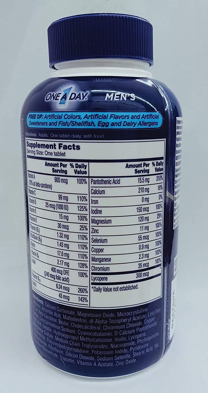 One A Day Men’s Health Formula, 300 Tablets Complete Multivitamin ...