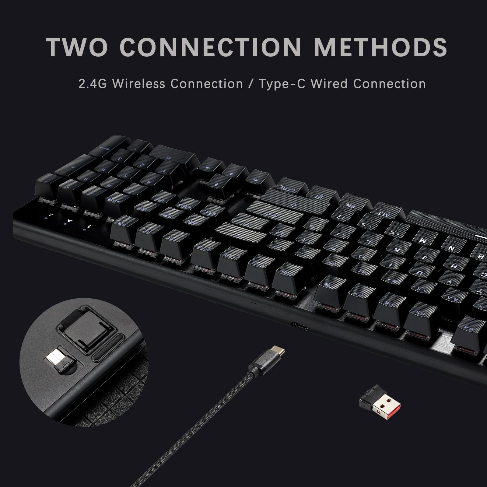Mua G5 2.4G Wireless Mechanical Keyboard 104 Key，Wireless and Type-C ...